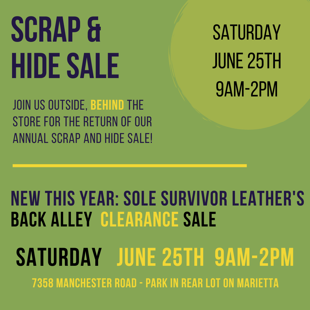 Annual Scrap & Hide Sale + N E W This Year - Back Alley Clearance Sale ...