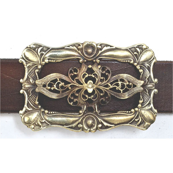 Solid Brass Handmade Buckle #16 - Sole Survivor Leather